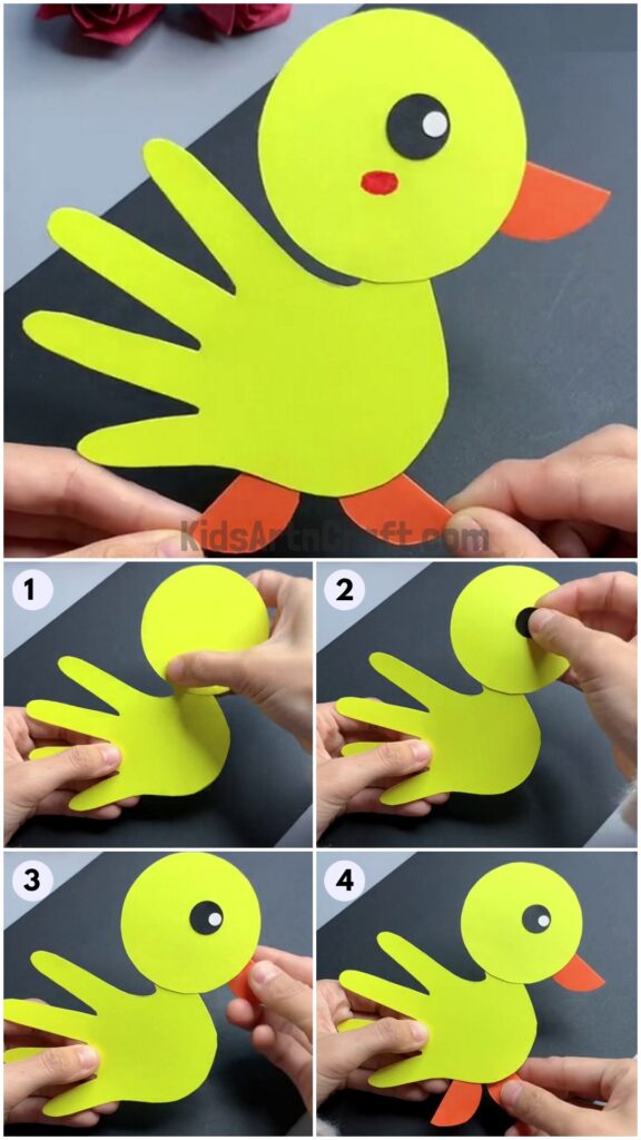 Easy Paper Handprint Duck Craft Tutorial For Kids - Kids Art & Craft