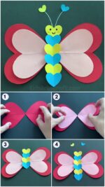 Easy Paper Heart Butterfly Craft Tutorial - Kids Art & Craft