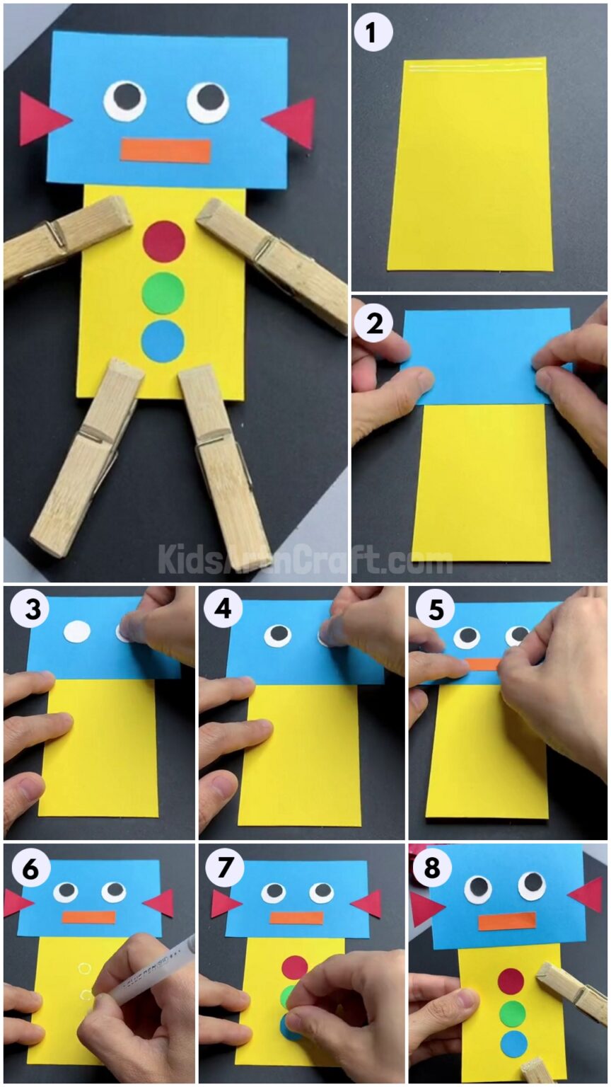 Easy Paper Robot Craft Step By Step Tutorial - Kids Art & Craft