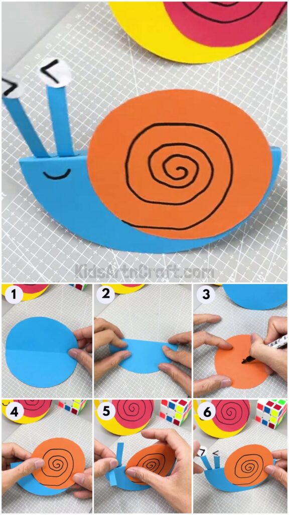 Easy Paper Snail Craft tutorial For Kids - Kids Art & Craft
