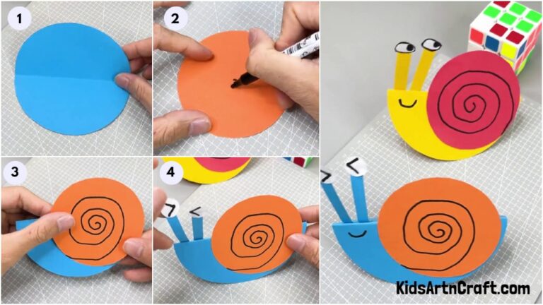 Easy Paper Snail Craft tutorial For Kids - Kids Art & Craft
