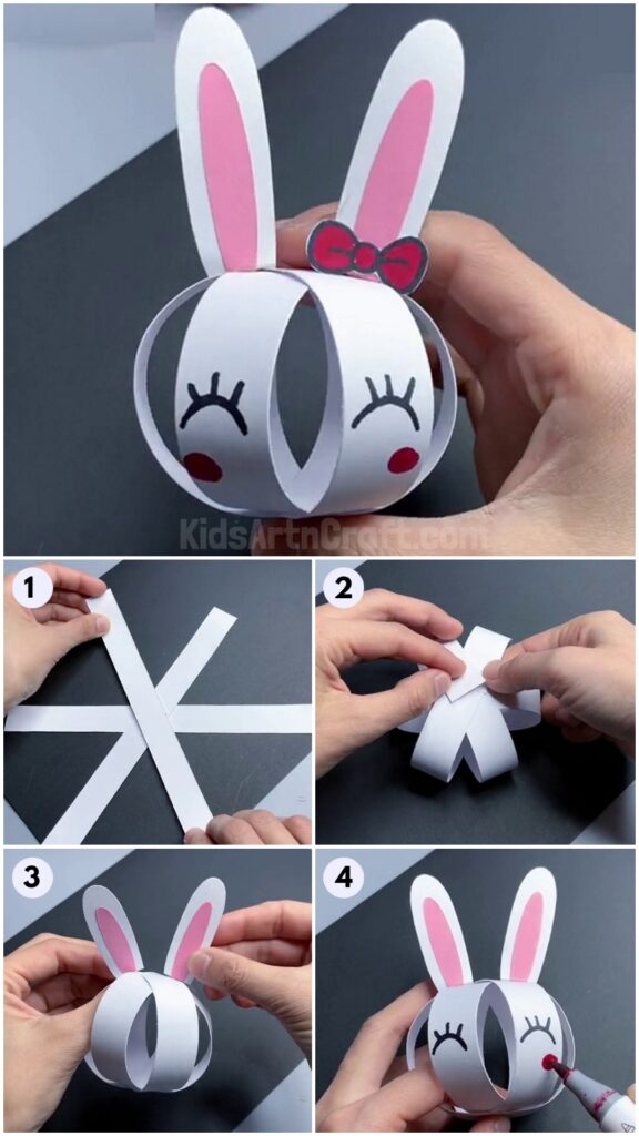 Easy Paper Strip Bunny Craft For Kids - Kids Art & Craft