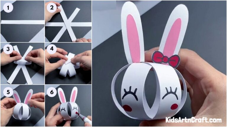 Easy Paper Strip Bunny Craft For Kids - Kids Art & Craft