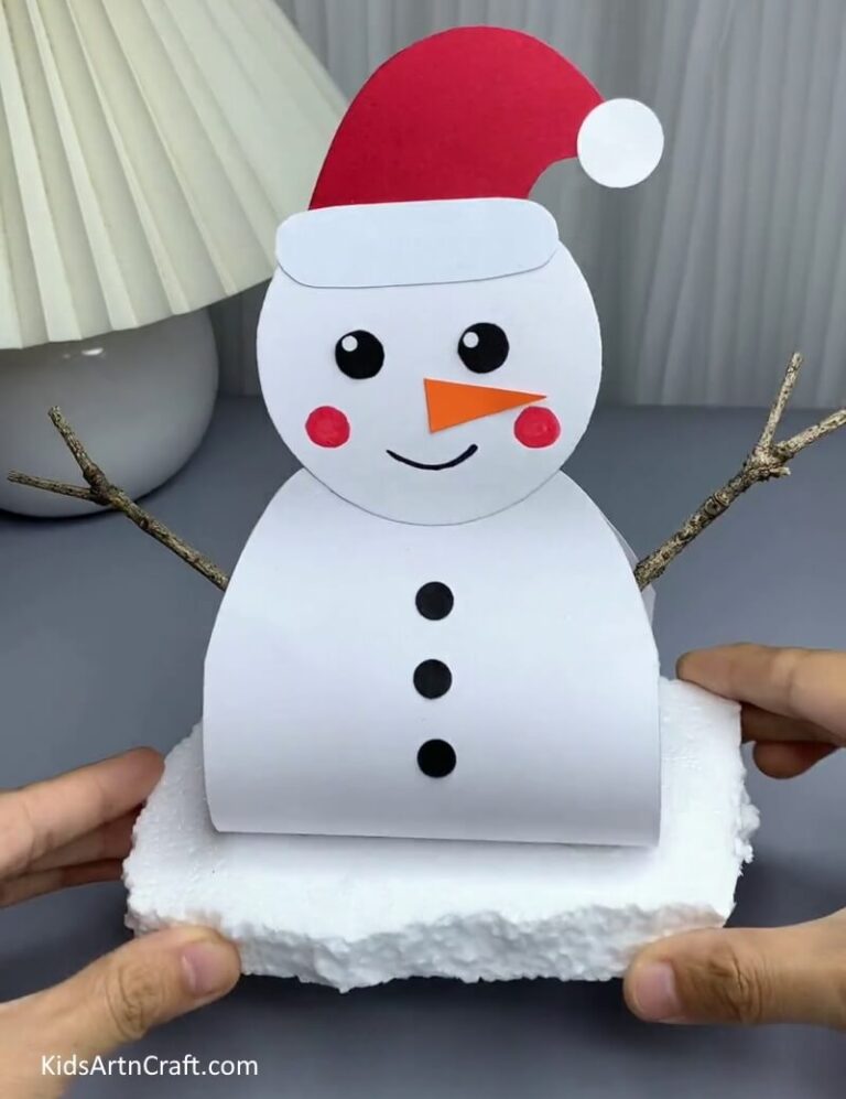 Easy Snowman Paper Craft for Kids - Kids Art & Craft