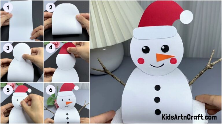 Easy Snowman Paper Craft for Kids - Kids Art & Craft