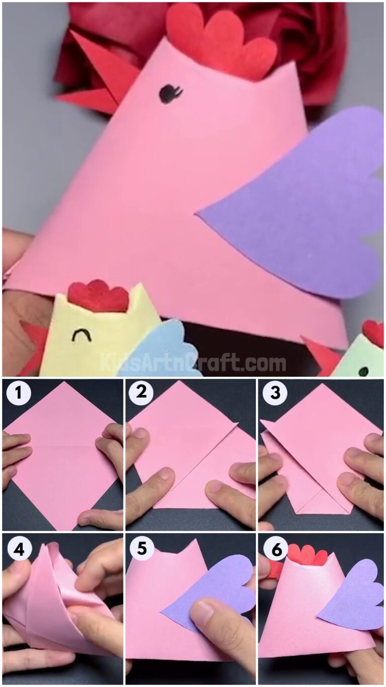 Easy to Make Paper Chicken Craft Tutorial - Kids Art & Craft