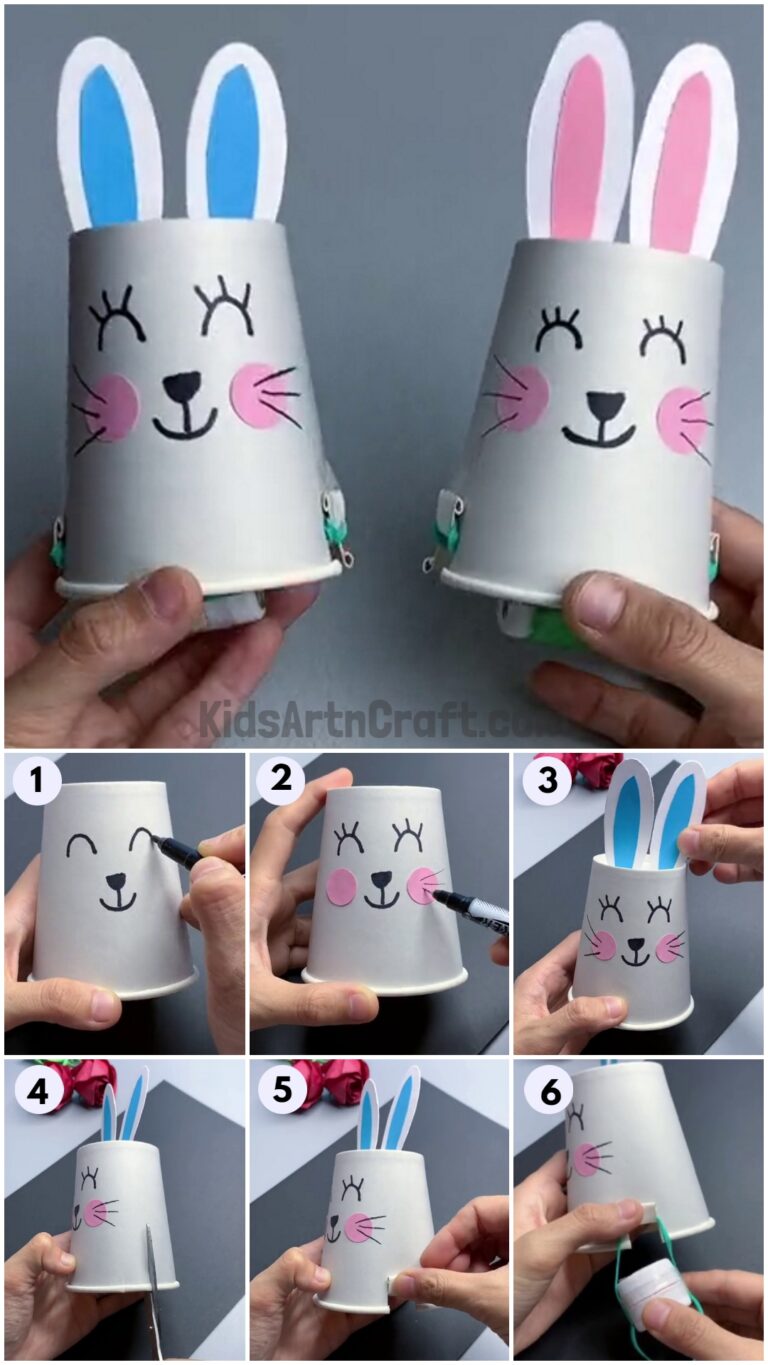Easy to Make Paper Cup Bunny Craft Tutorial for Kids - Kids Art & Craft