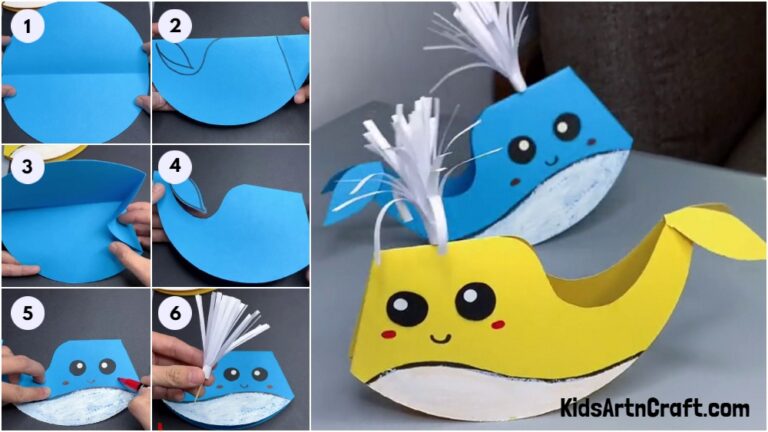 Easy to Make Paper Whale Craft Tutorial for Kids - Kids Art & Craft