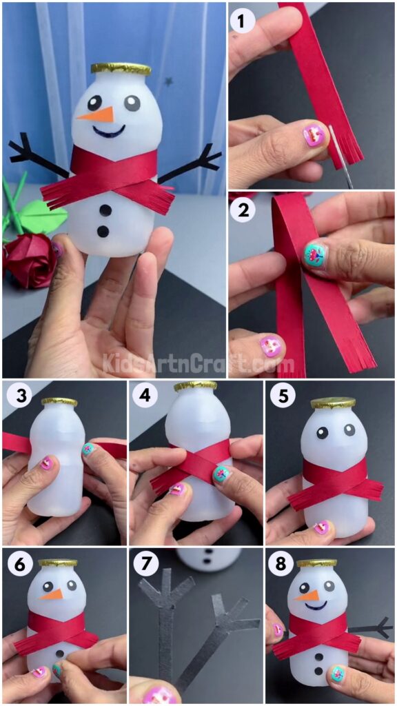 Easy to Make Snowman by Bottle Craft Tutorial - Kids Art & Craft