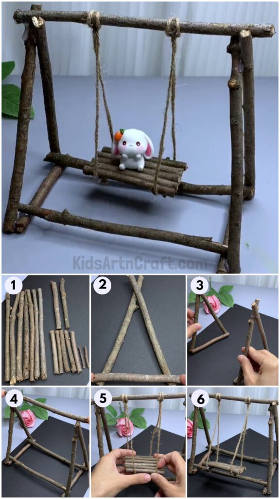 Easy Wooden Stick Miniature Swings For Kids To Play - Kids Art & Craft