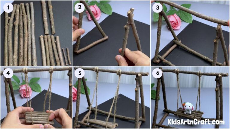 Easy Wooden Stick Miniature Swings For Kids To Play - Kids Art & Craft