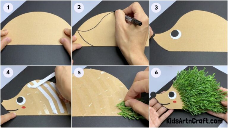 Fresh Leaf Hedgehog Craft Tutorial For Kids - Kids Art & Craft
