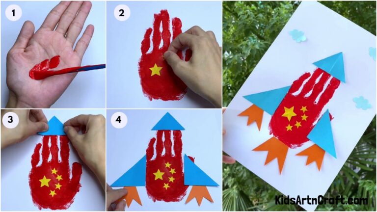 Handprint Paper Rocket Craft for Kids - Kids Art & Craft