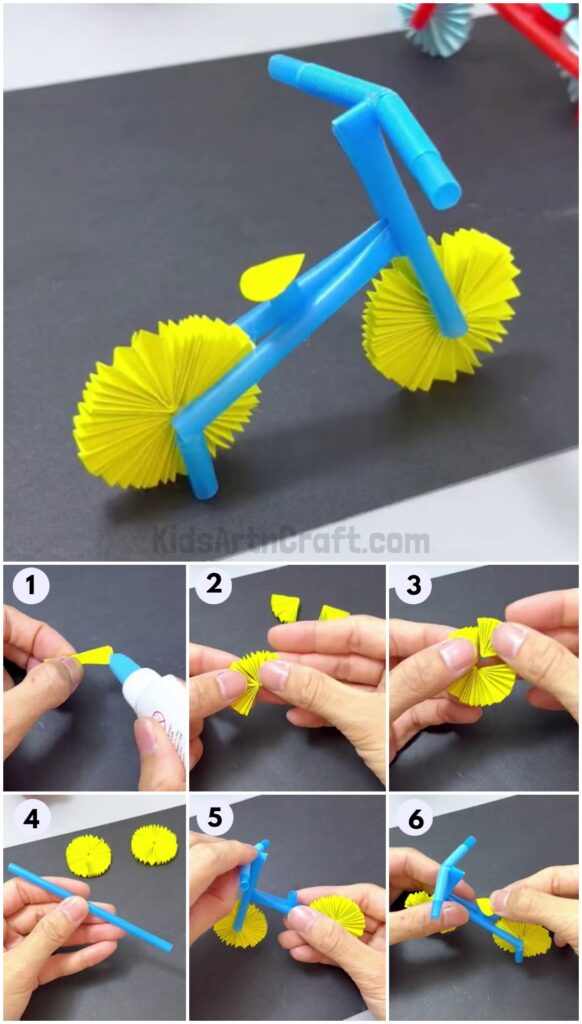 How to Make a Bicycle Using Paper And Straws tutorial for kids - Kids ...