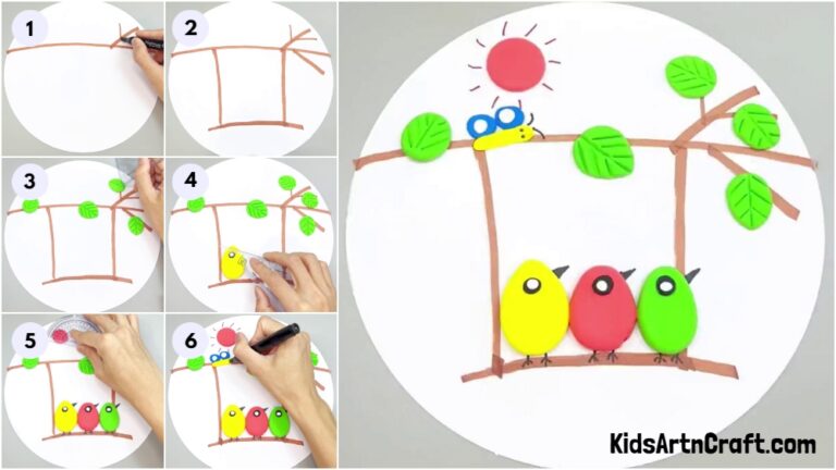 How to Make a Clay Bird Easy Artwork tutorial for kids - Kids Art & Craft
