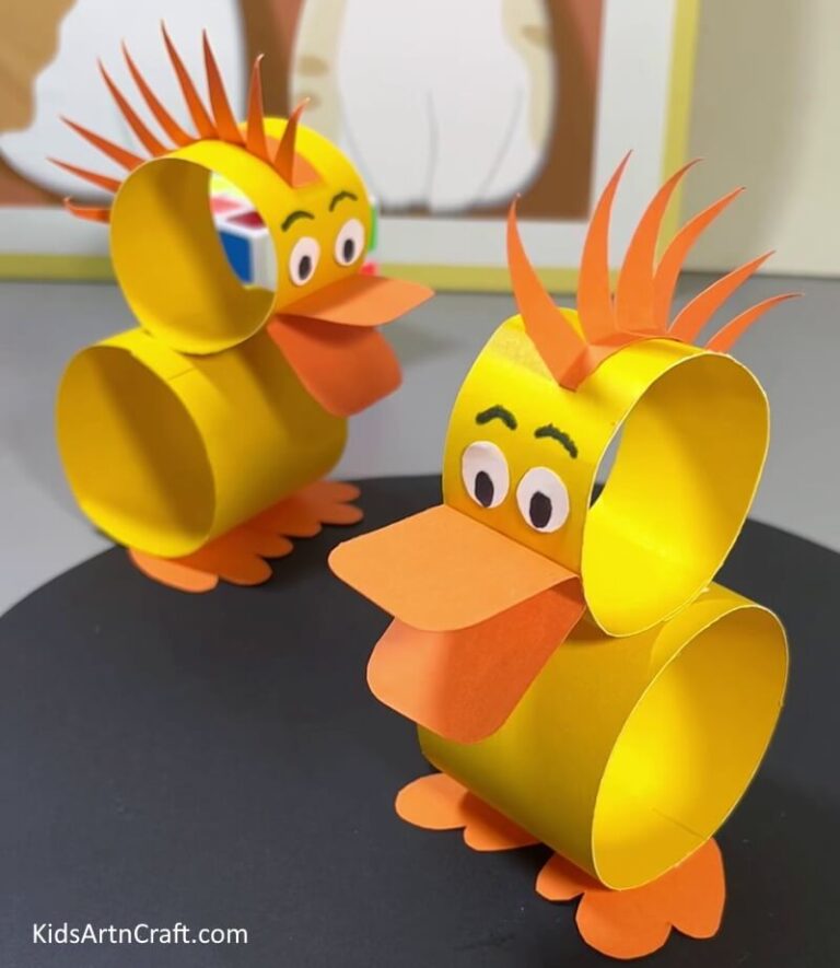 How to Make a Paper Duck Toy Craft - Kids Art & Craft