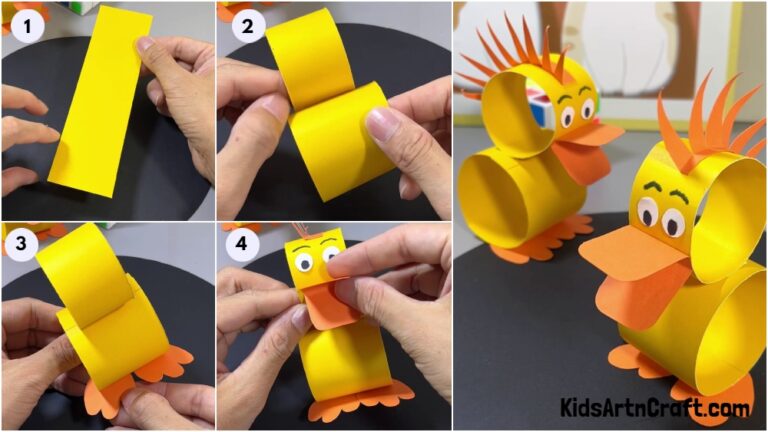 How to Make a Paper Duck Toy Craft - Kids Art & Craft