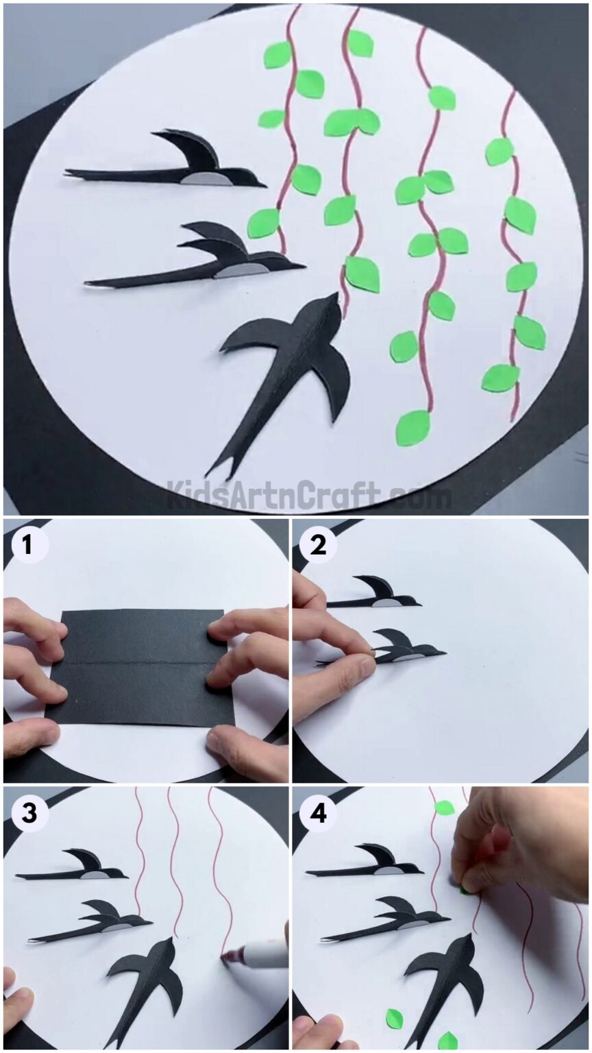 How to Make an Easy Paper Craft Bird Artwork - Kids Art & Craft