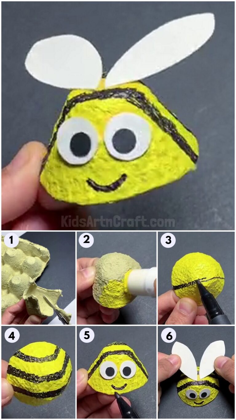 How To Make Bee Craft Using Egg Carton for Kids - Kids Art & Craft