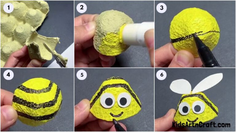 How To Make Bee Craft Using Egg Carton for Kids - Kids Art & Craft