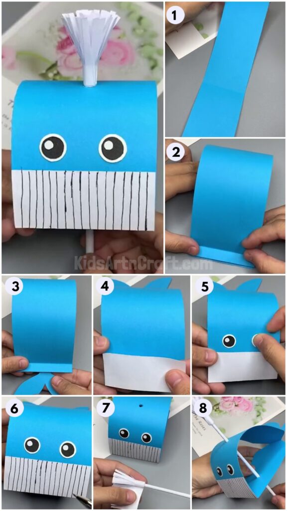 How to Make Blue Whale Paper Craft Tutorial - Kids Art & Craft