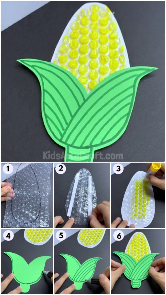 How to Make Bubble Wrap Corn Craft Easy Tutorial - Kids Art & Craft