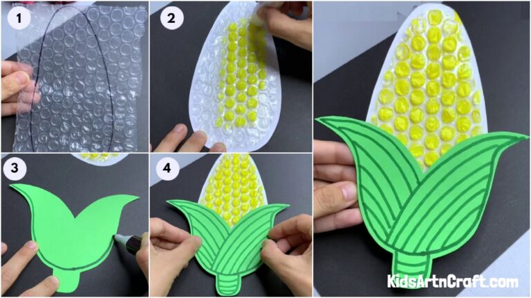 How to Make Bubble Wrap Corn Craft Easy Tutorial - Kids Art & Craft