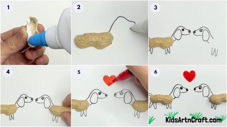 How To Make Dog From Peanut Shell Easy Craft Tutorial - Kids Art & Craft