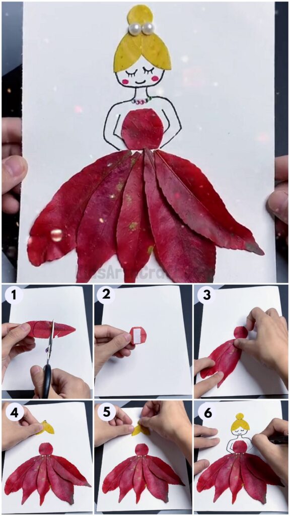How To Make Fall Leaf Princess Artwork For Kids - Kids Art & Craft