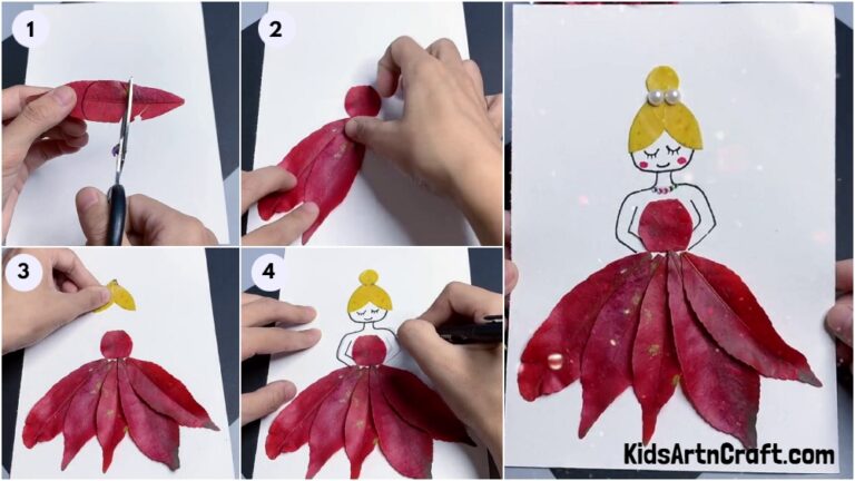 How To Make Fall Leaf Princess Artwork For Kids - Kids Art & Craft