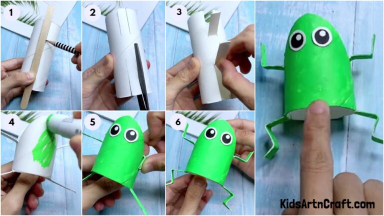 How to Make Frog by Toilet Paper Roll Step-by-Step Tutorial - Kids Art ...