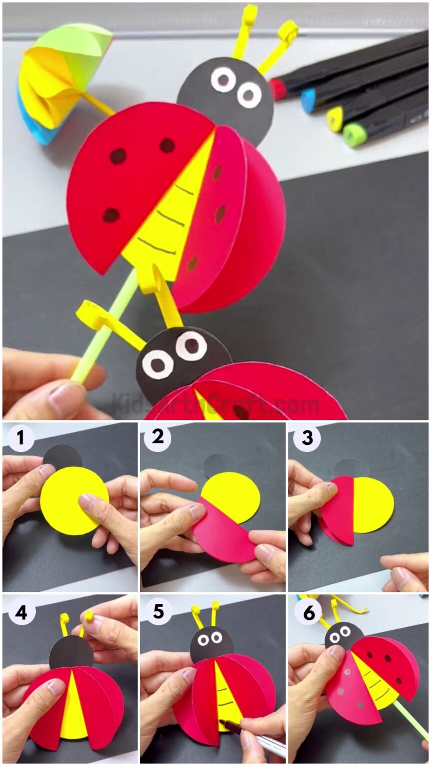 How to Make Ladybug Crafts tutorial for Kids - Kids Art & Craft