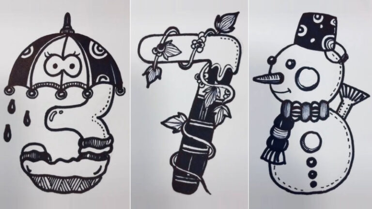 How to Make Number Drawing Video Tutorial for Kids - Kids Art & Craft