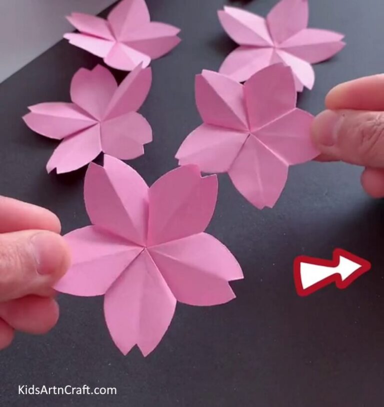 How to Make Origami Flower Easy Tutorial For Kids - Kids Art & Craft
