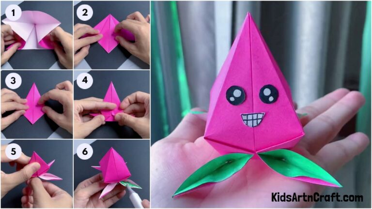 How to Make Origami Dragon Fruit Tutorial for Kids - Kids Art & Craft