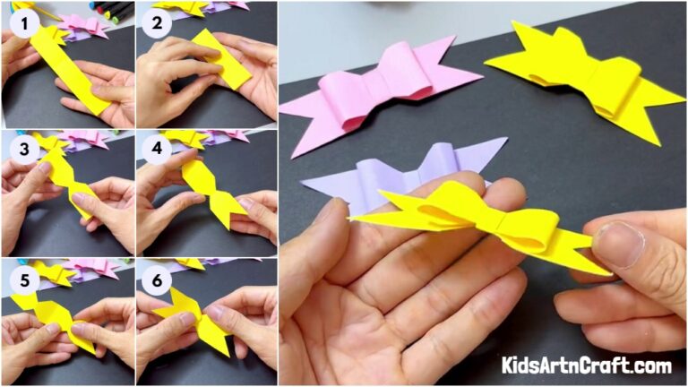 How To Make Paper Bow Easy Tutorial for kids - Kids Art & Craft