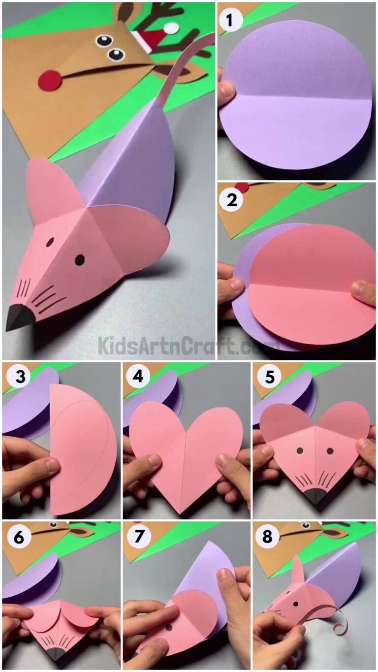 How to Make Paper Mouse Craft Tutorial for Kids - Kids Art & Craft