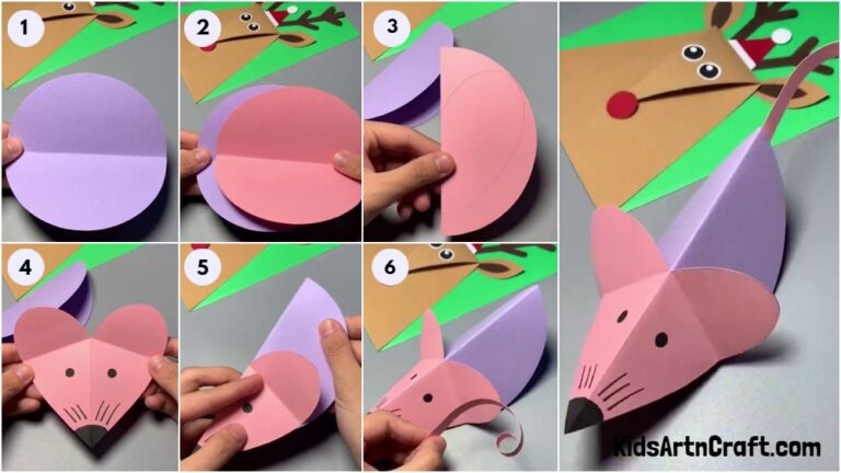 How to Make Paper Mouse Craft Tutorial for Kids - Kids Art & Craft