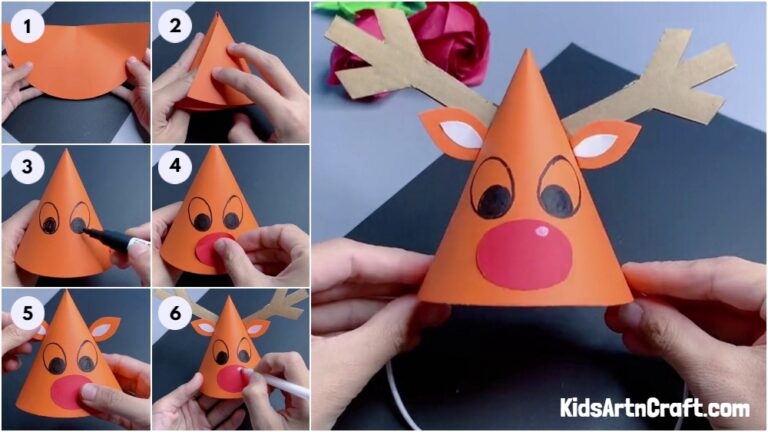 How to Make Paper Reindeer Craft Tutorial - Kids Art & Craft