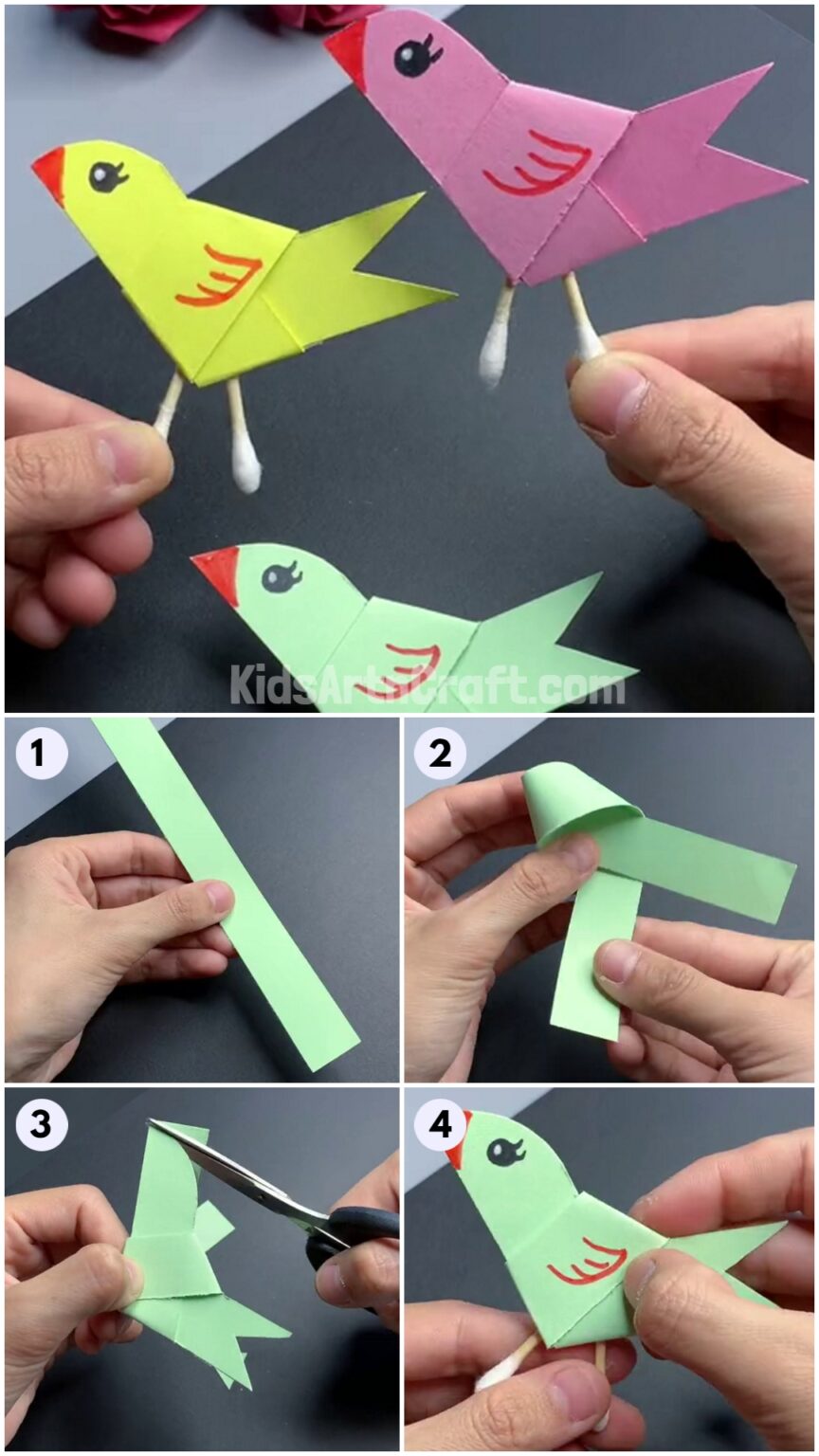 How to Make Paper Sparrow in Simple Steps - Kids Art & Craft