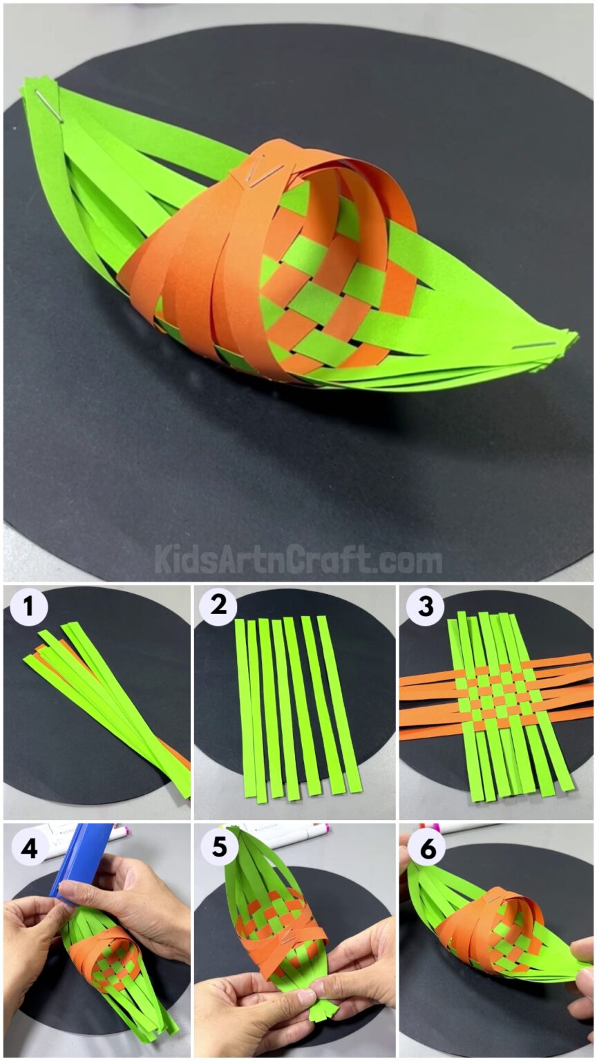 How to make Paper Strips Boat Craft Tutorial For Kids - Kids Art & Craft