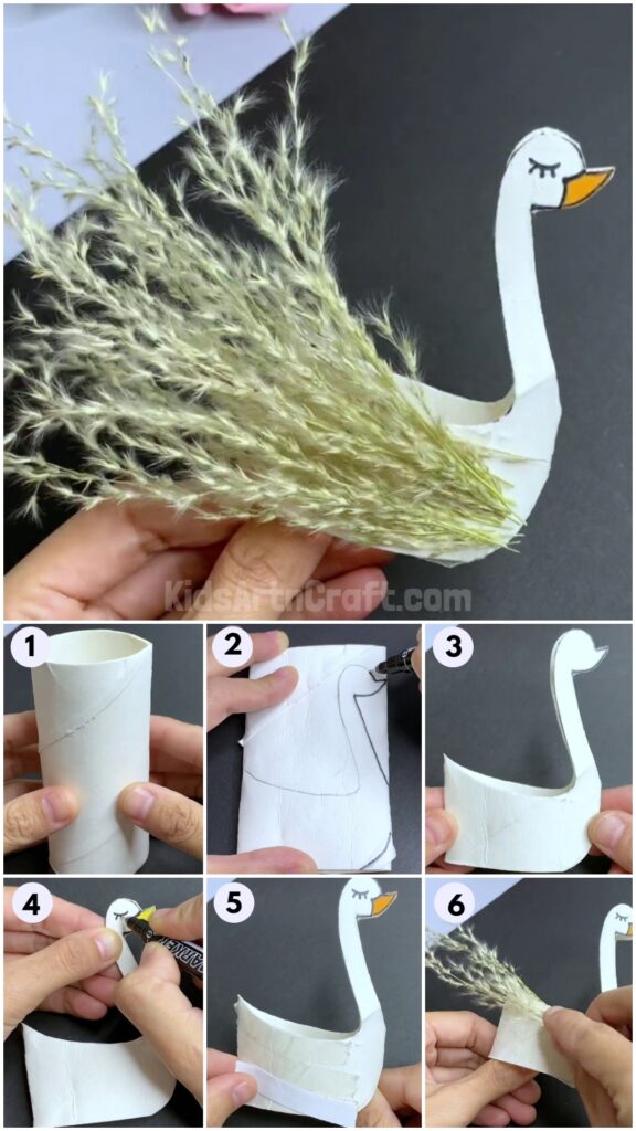 How To Make Cardboard Tube Swan Craft Tutorial For Kids - Kids Art & Craft