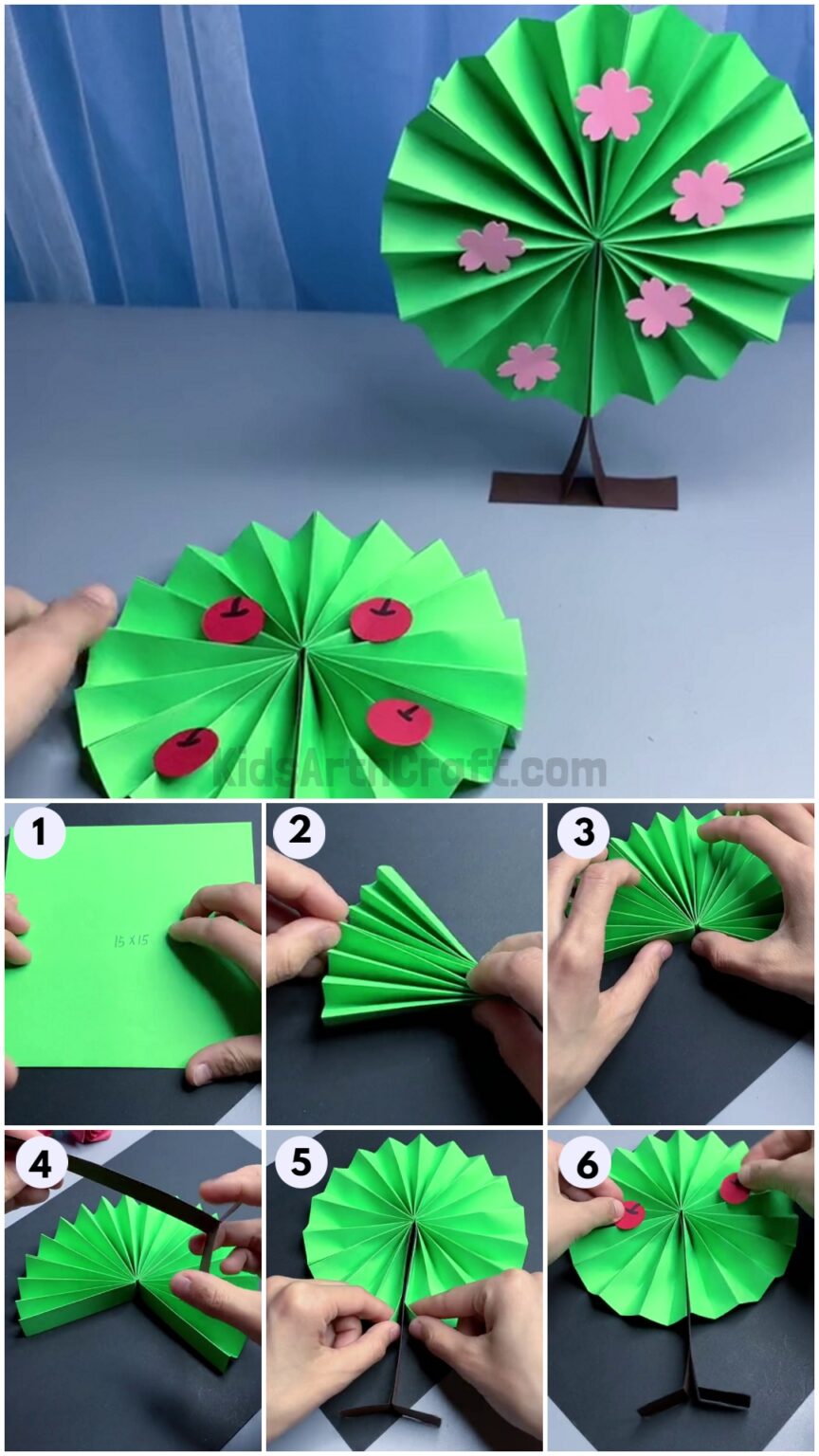 How to Make Simple Paper Tree in Easy Steps - Kids Art & Craft