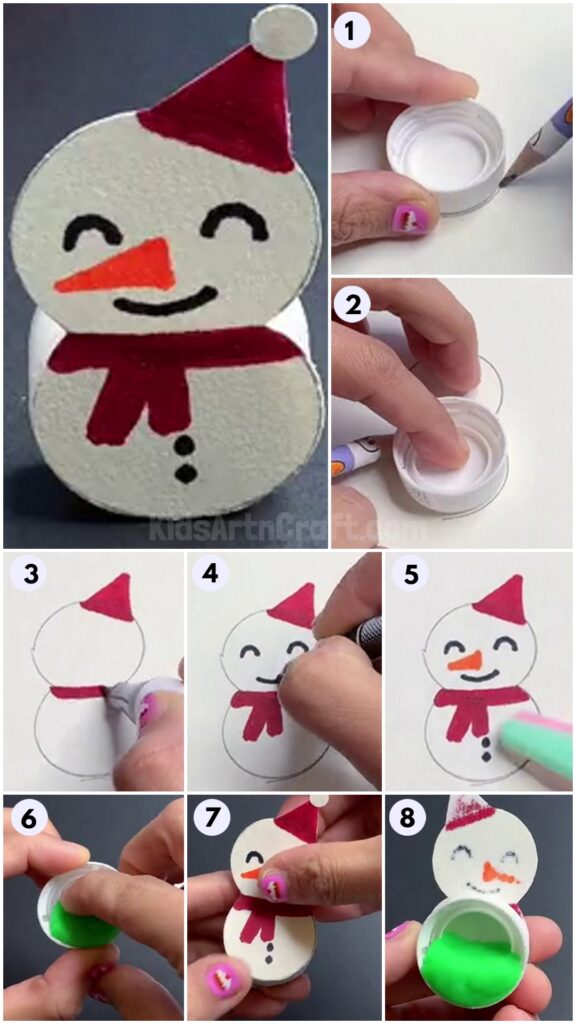 How to Make Snowman by Using Paper Tutorial for Kids - Kids Art & Craft