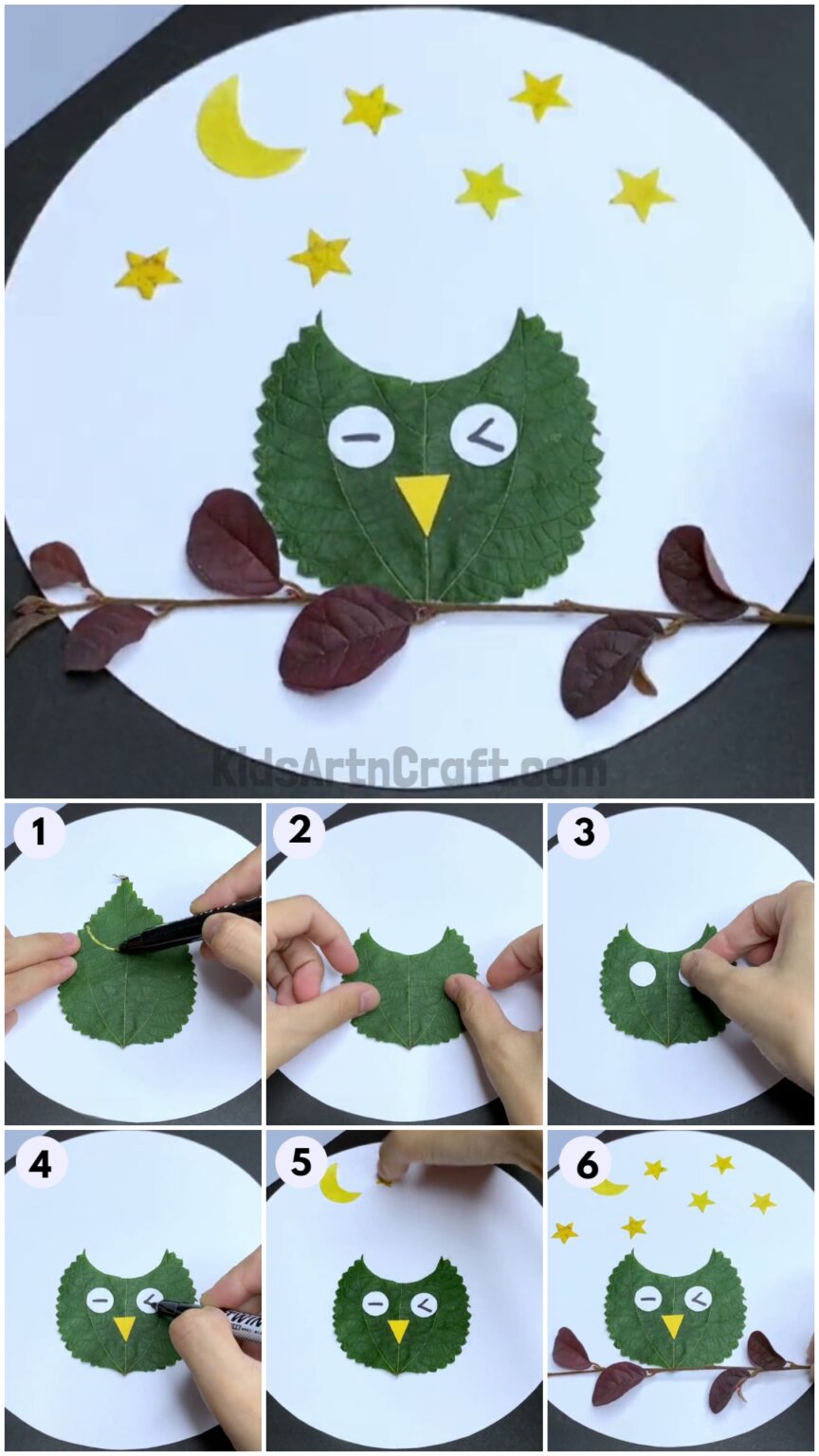Learn To Make Leaf Owl Easy Tutorial For Kids - Kids Art & Craft