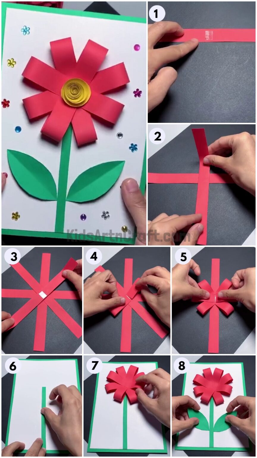 Learn To Make Paper Flower Craft Easy Tutorial - Kids Art & Craft