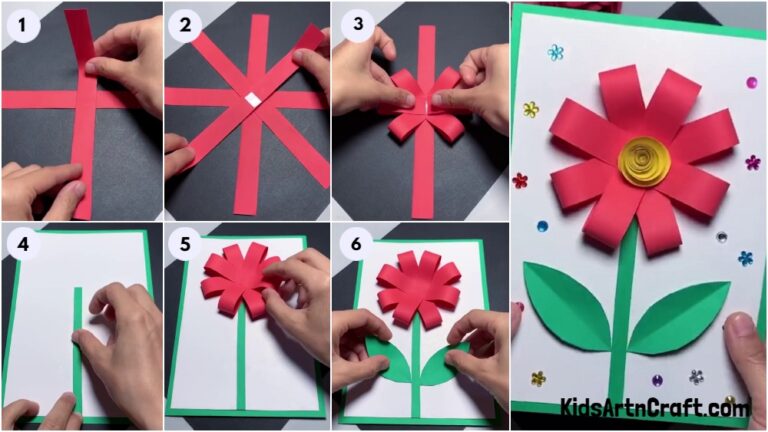Learn To Make Paper Flower Craft Easy Tutorial - Kids Art & Craft