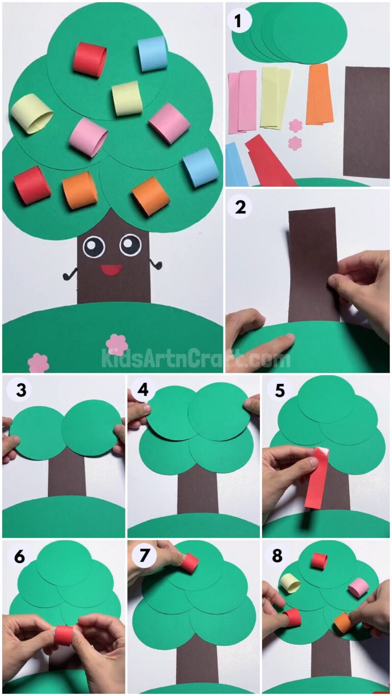 Learn To Make Tree with paper step by step Tutorial - Kids Art & Craft