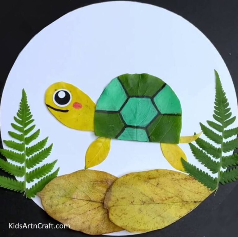 Make Tortoise Leaf Art Easy Tutorial For Kids - Kids Art & Craft