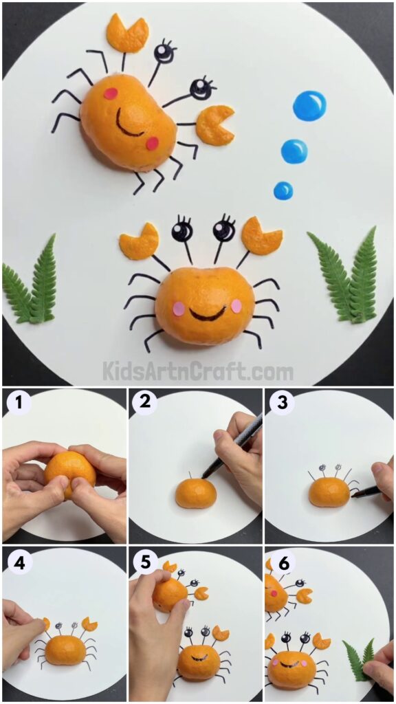 Orange Peels Crab Craft Tutorial for Kids - Kids Art & Craft